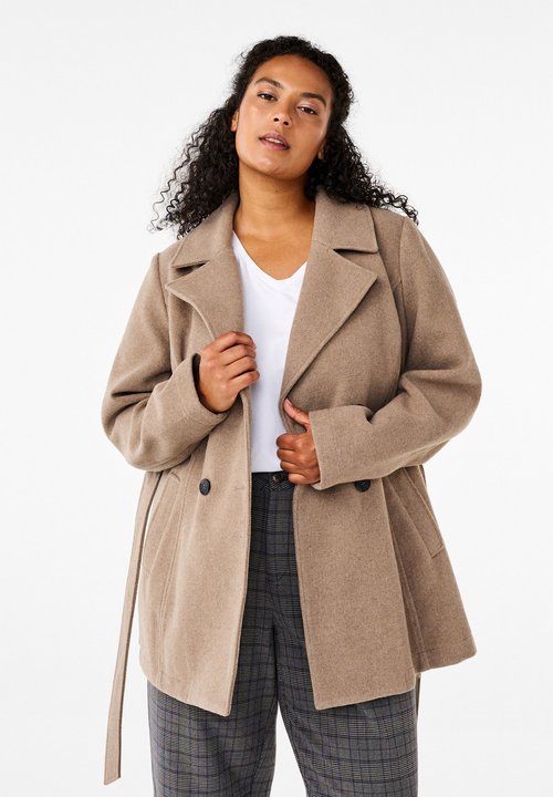 Ellos Plus collection YLVA - Halflange jas - blau/donkerblauw - Zalando.be