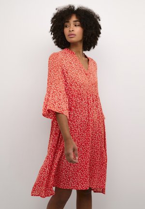 Kaffe KATARA - Robe de jour - fiery red flower print/rouge - ZALANDO.FR