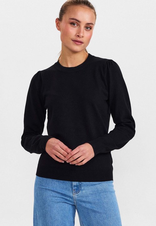 Nümph NUDAYA NOOS - Strickpullover - caviar/schwarz - Zalando.ch