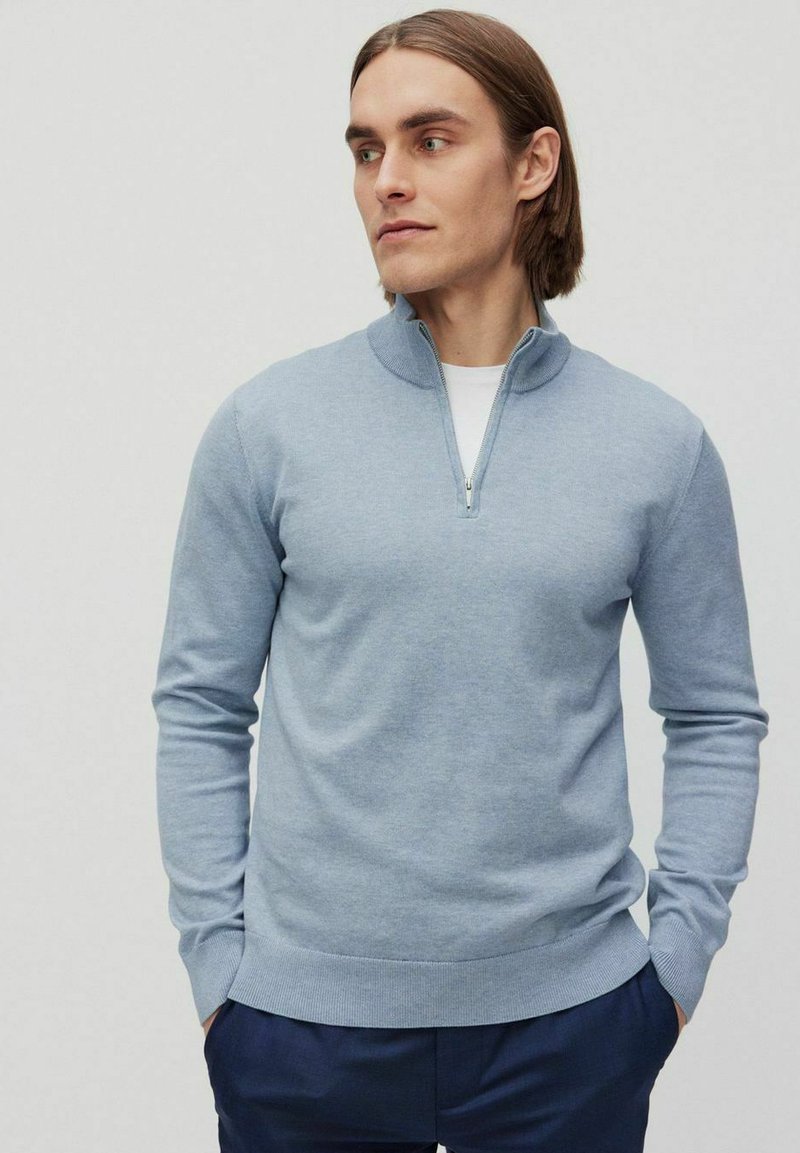 Bläck Menton halfzip - Neule - light blue mel/vaaleansininen - Zalando.fi