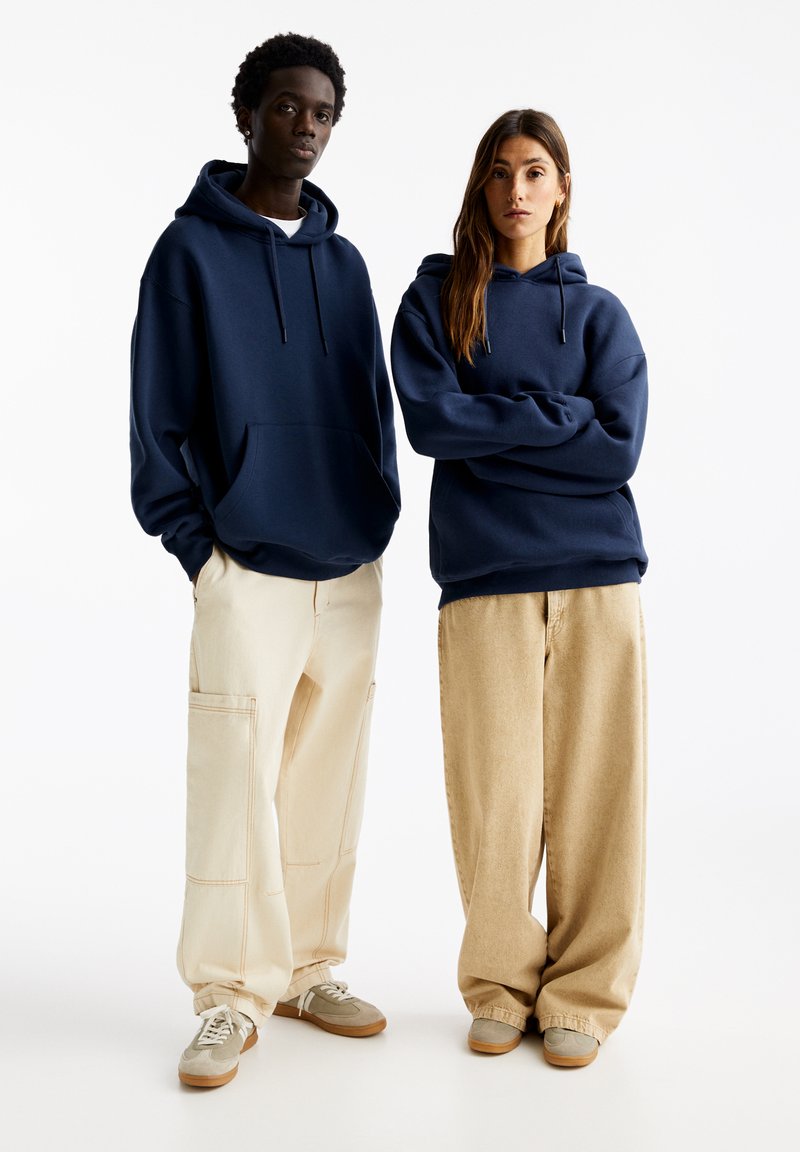 PULL&BEAR BASIC COLOURED - Hættetrøje - dark blue/mørkeblå - Zalando.dk