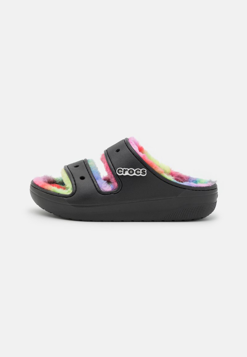 Crocs CLASSIC COZZZY SPRAY DYE - Slip-ins - black/multi-coloured/svart ...