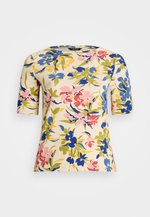Lauren Ralph Lauren Woman JUDY MID SLEEVE - T-shirt imprimé - cream ...