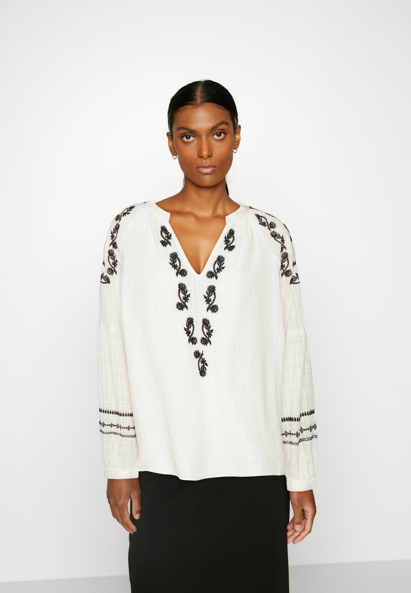 Marks & Spencer EMBROIDERED TUNIC - Blouse - ivory mix/off-white ...