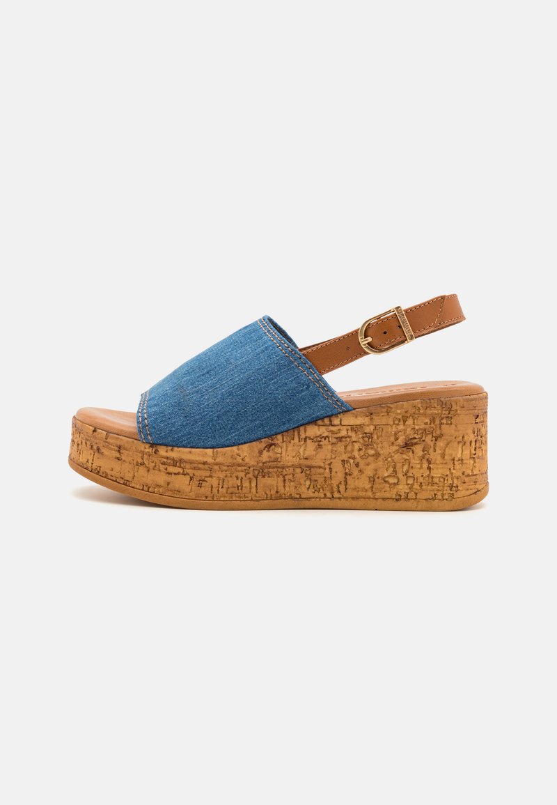 Tamaris Platform sandals - denim/cognac - Zalando.co.uk