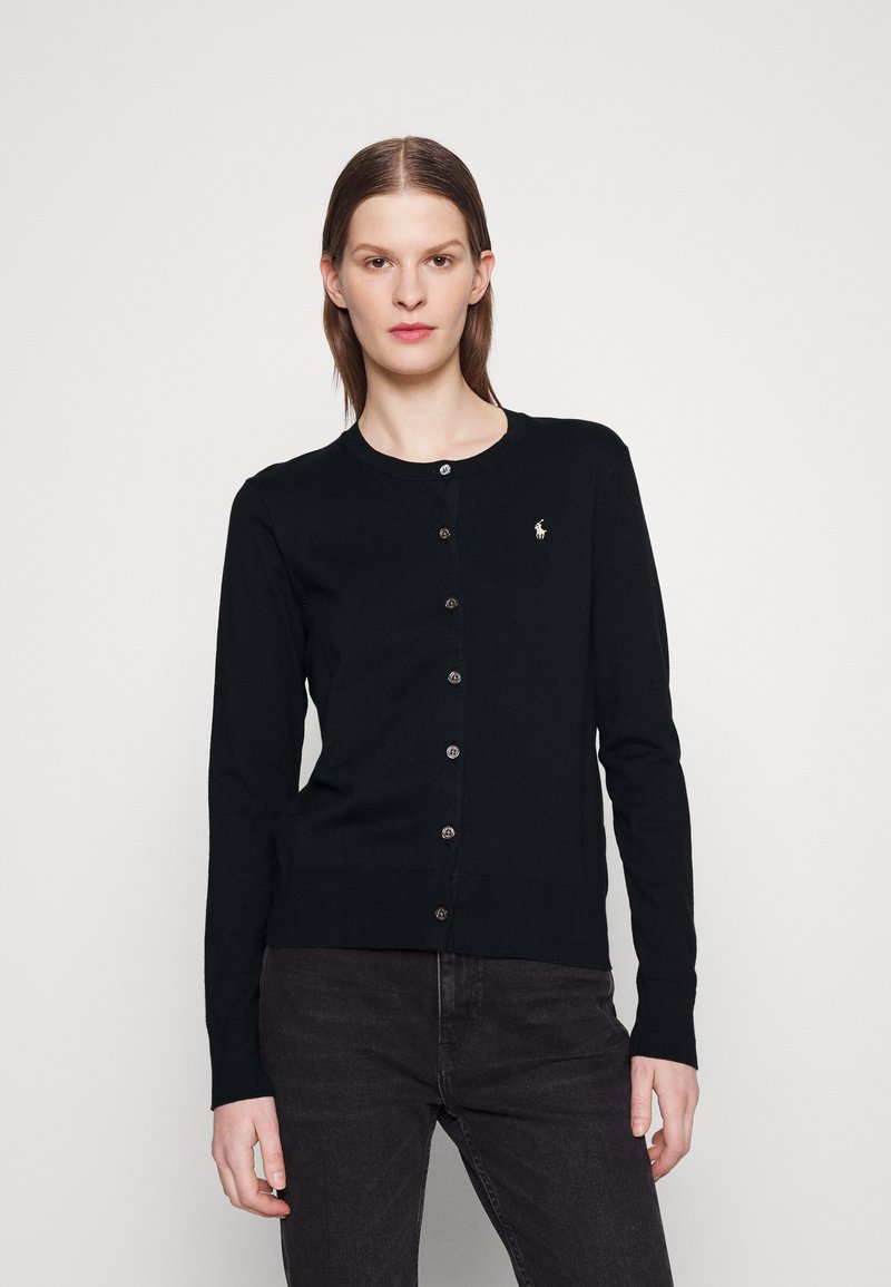 Polo Ralph Lauren CARDIGAN LONG SLEEVE - Cardigans - black/sort ...