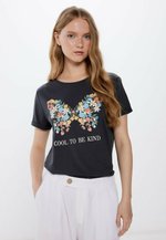 Springfield T-shirt print - dark grey/donkergrijs - Zalando.be