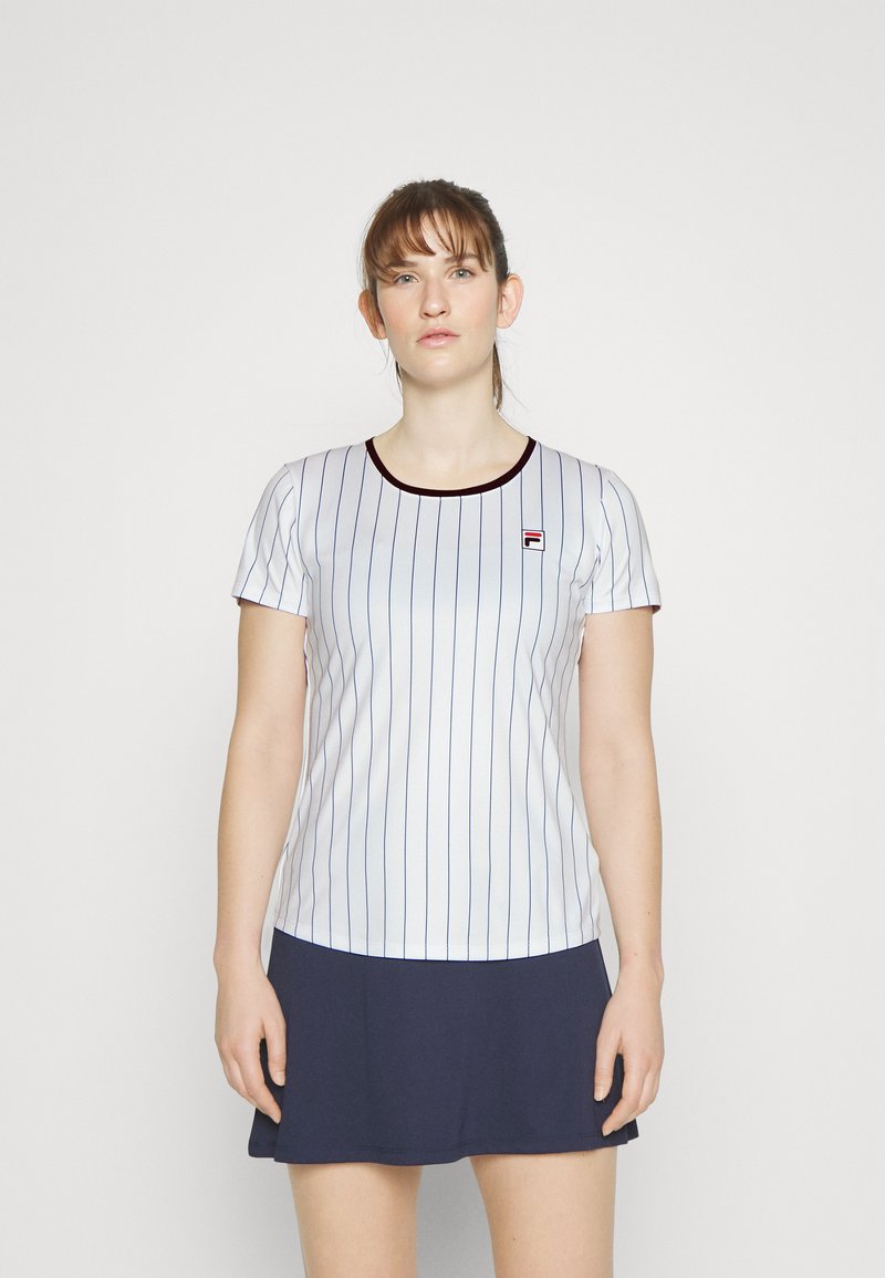 Fila LEONIE - T-Shirt basic - white / navy/weiß - Zalando.at