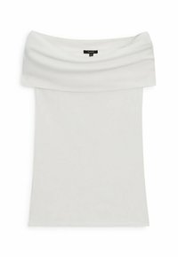 Massimo Dutti OFF-THE-SHOULDER - T-shirt print - white/wit - Zalando.be
