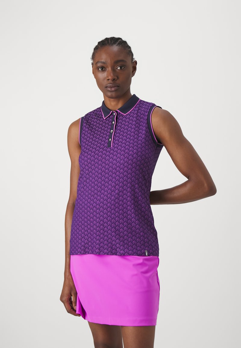 Kjus WOMEN ELLA STRUCTURE - Polo shirt - foxglove/atlanta blue/pink ...