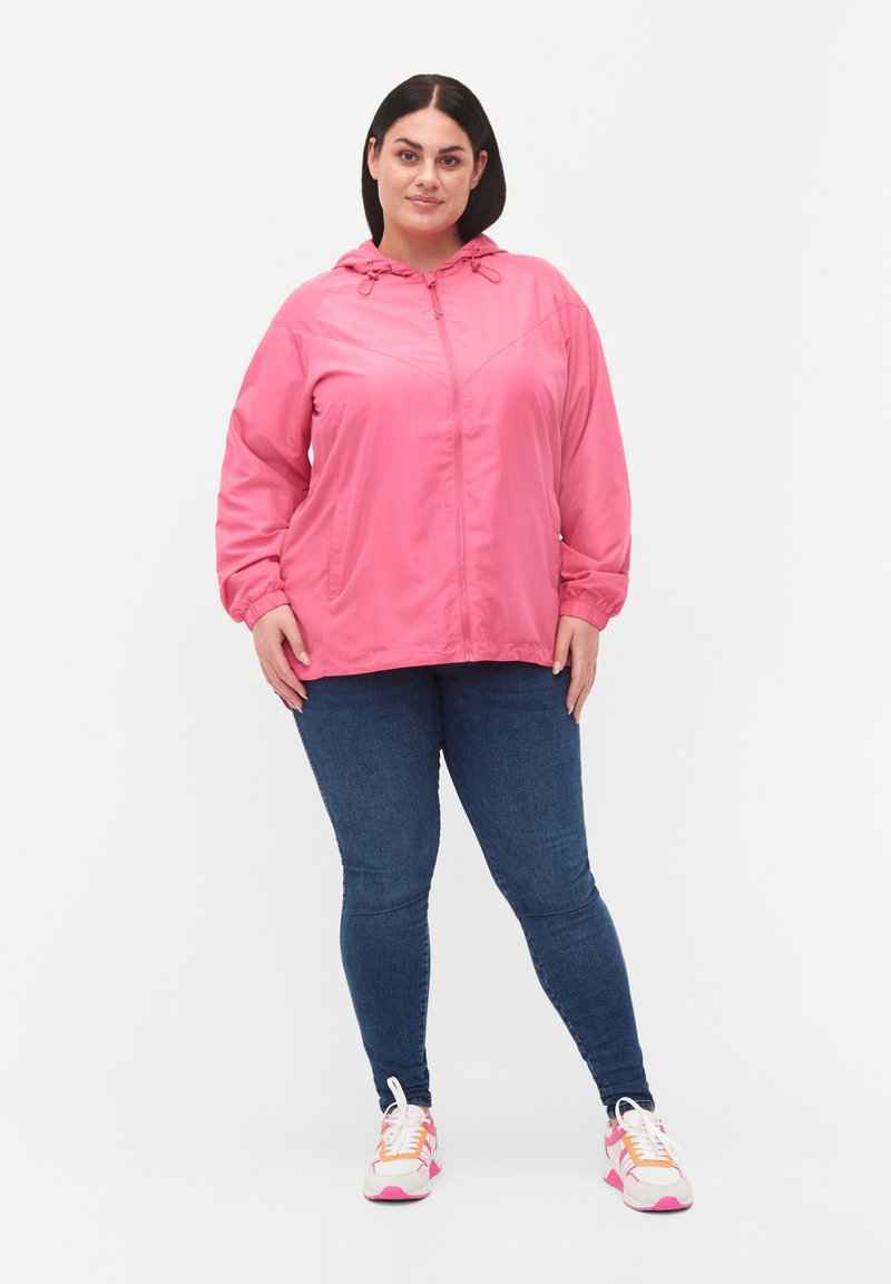 Zizzi WITH ADJUSTABLE BOTTOM - Tunn jacka - hot pink/ljusrosa - Zalando.se