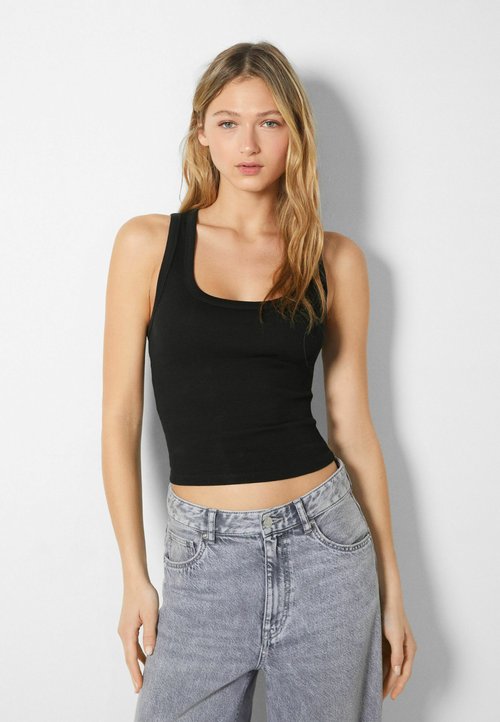 OXXO STRETCH SQUARE NECK SINGLET - Top - black/černá - Zalando.cz
