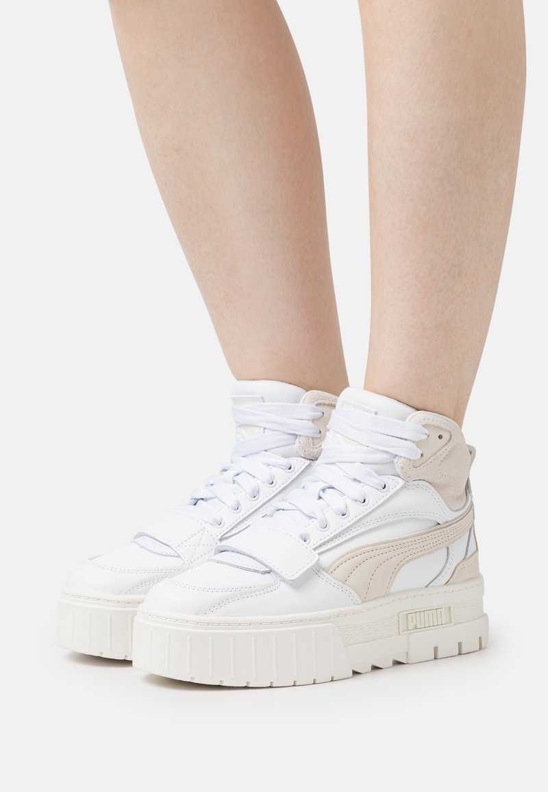 Puma MAYZE MID - Sneaker high - white/warm white/weiß - Zalando.de