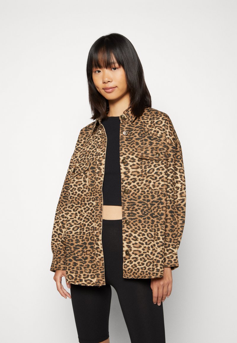 Pieces PCNURSEL - Denim jacket - beige/black/beige - Zalando.de