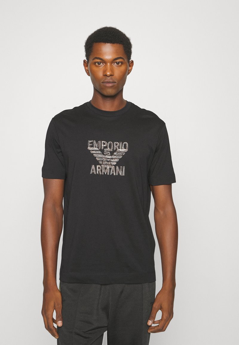 Emporio Armani Print T-shirt - black/black - Zalando.co.uk