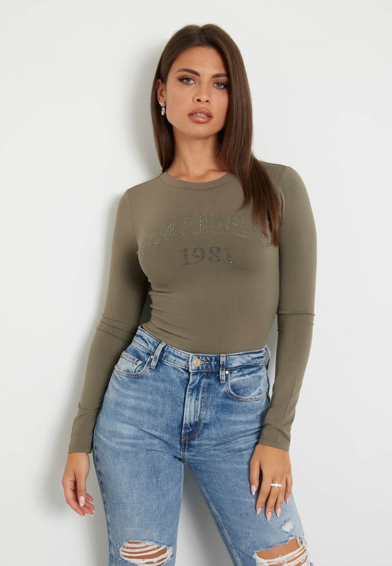Guess ALEXANDRA LOGO - Bluse - grün - Zalando