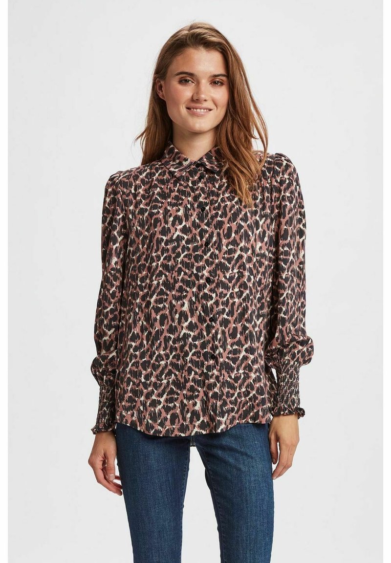 Nümph NUYVONNE - Button-down blouse - nutmeg/light pink - Zalando