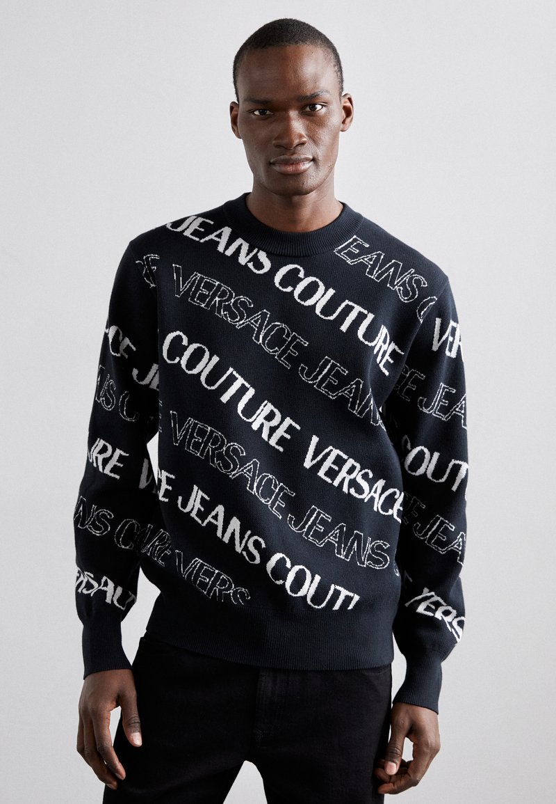 Versace Jeans Couture MONOGRAM WAVE - Jumper - black - Zalando.ie