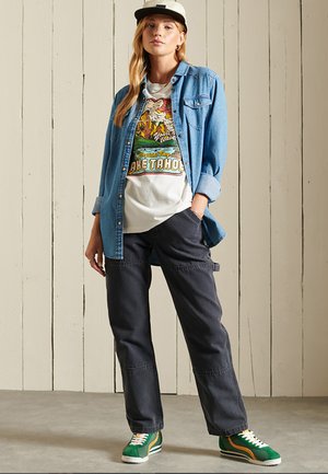 Superdry VINTAGE NARRATIVE - Camiseta estampada - eclipse navy/azul ...