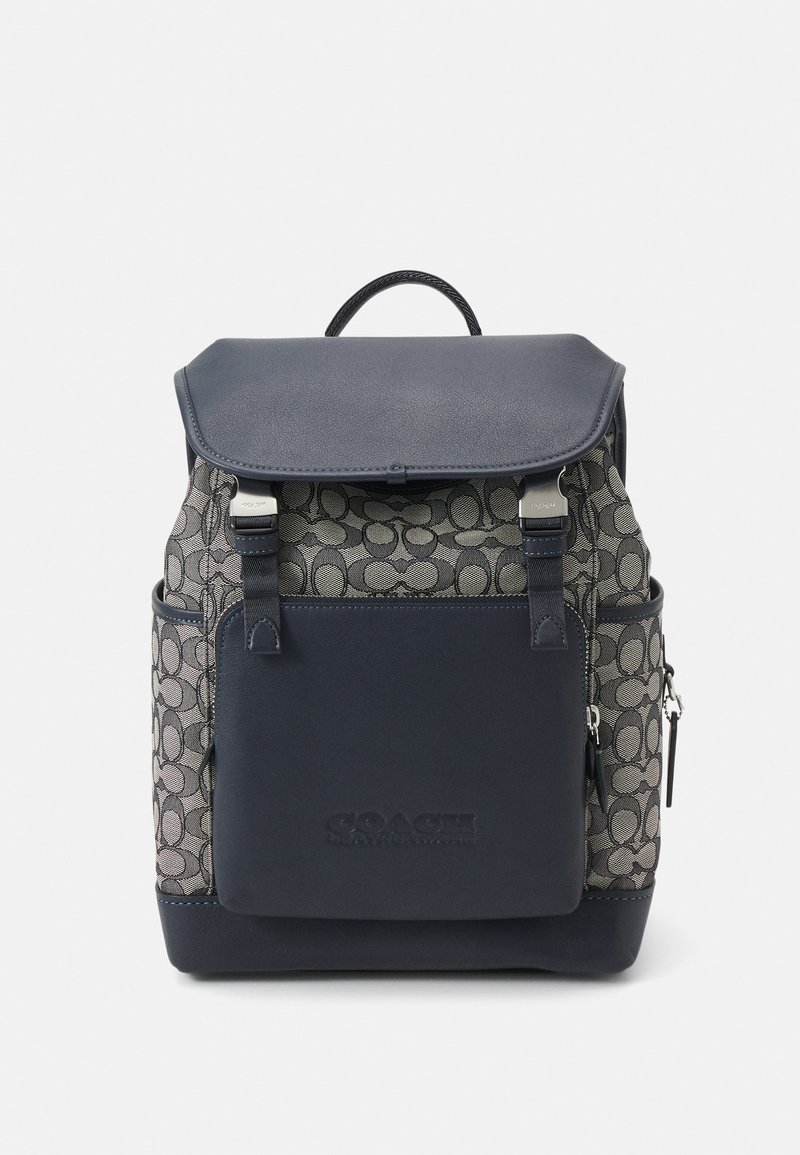 Coach LEAGUE FLAP BACKPACK IN SIGNATURE - Ryggsäck - dark blue/mörkblå ...