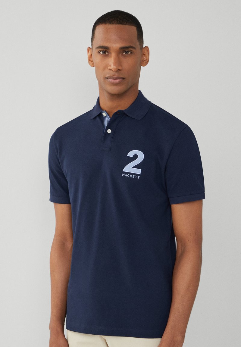 Hackett London HERITAGE NUMBER - Polo shirt - navy blue/dark blue ...