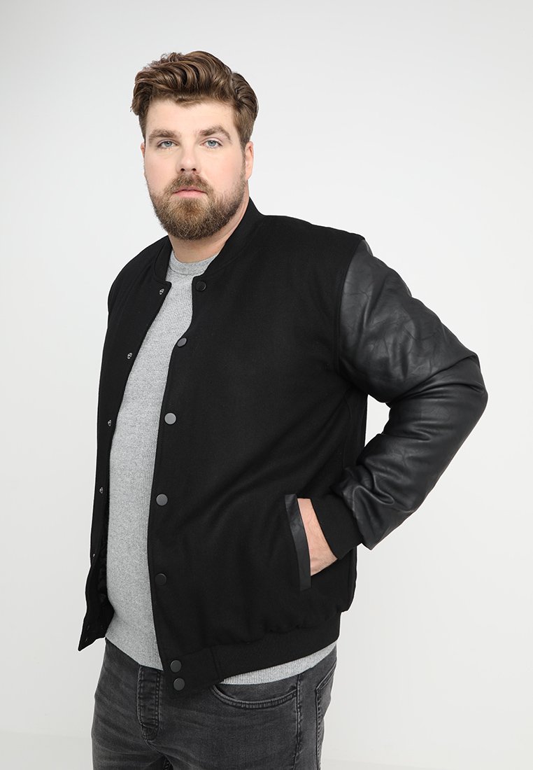 Urban Classics OLDSCHOOL COLLEGE JACKET - Summer jacket - black/black ...