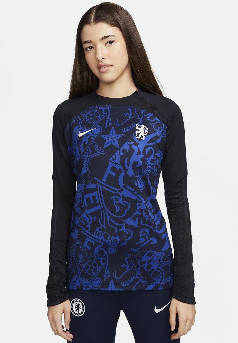 Nike Performance FOOTBALL CREW-NECK DRILL CHELSEA F C STRIKE - Club wear - pitch blue pitch blue ...