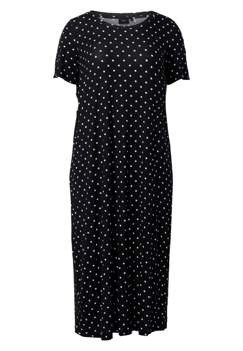 Zizzi Day dress - black dot/mottled black - Zalando.ie