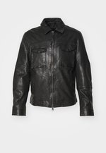 AllSaints WHILBY JACKET - Leather jacket - black - Zalando.de