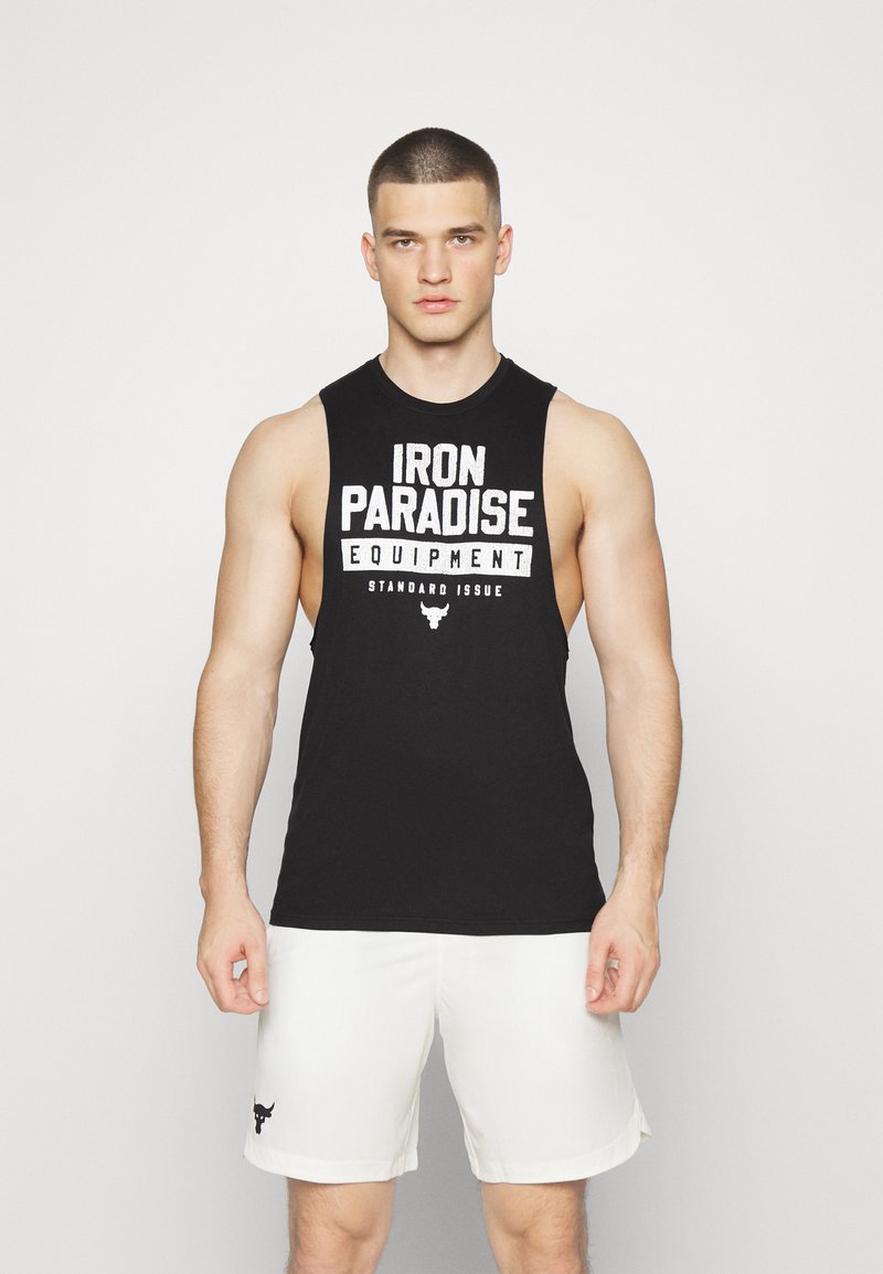 Under Armour PROJECT ROCK IRON MUSCLE TANK - Top - black/white/negro ...
