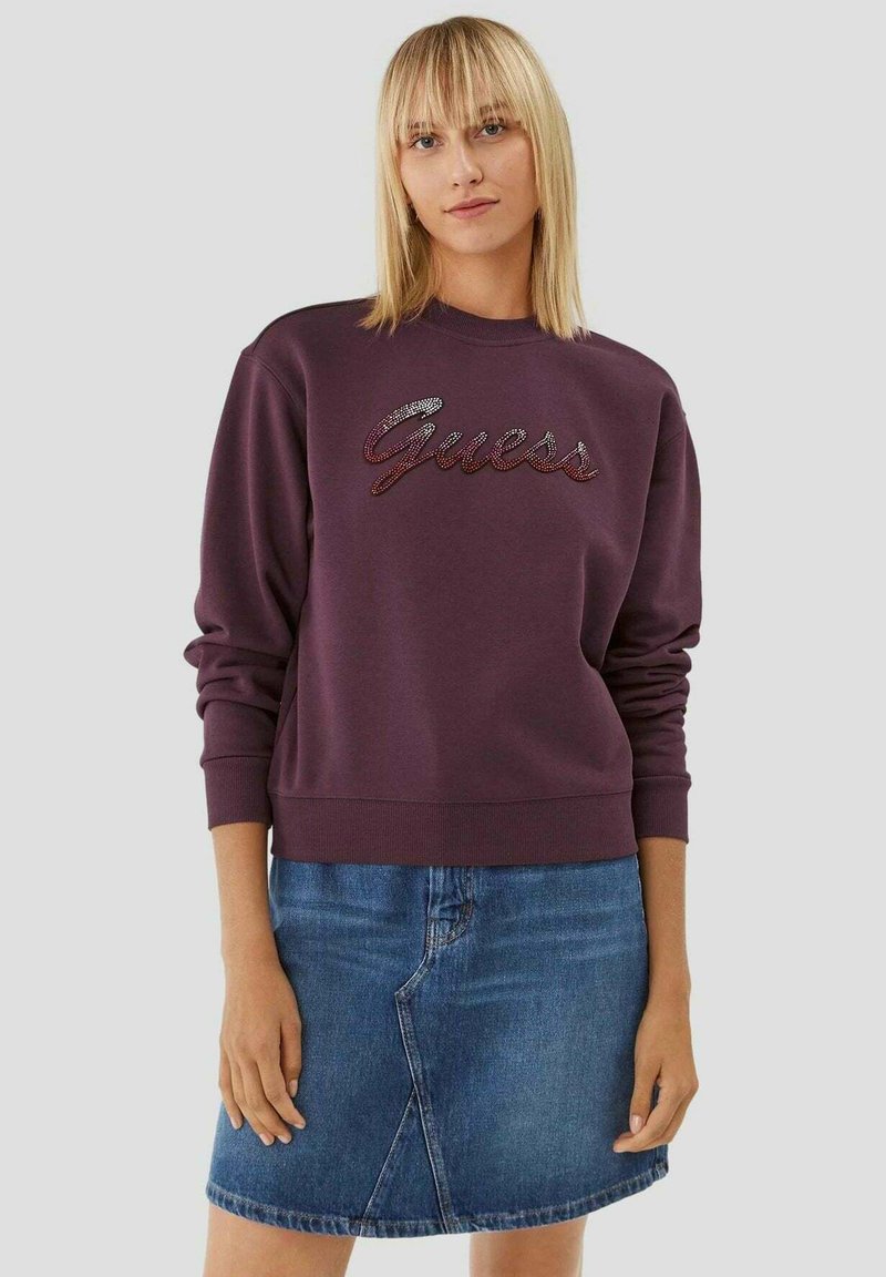 Guess CN SHINY - Sweatshirt - bordeaux - ZALANDO.CH