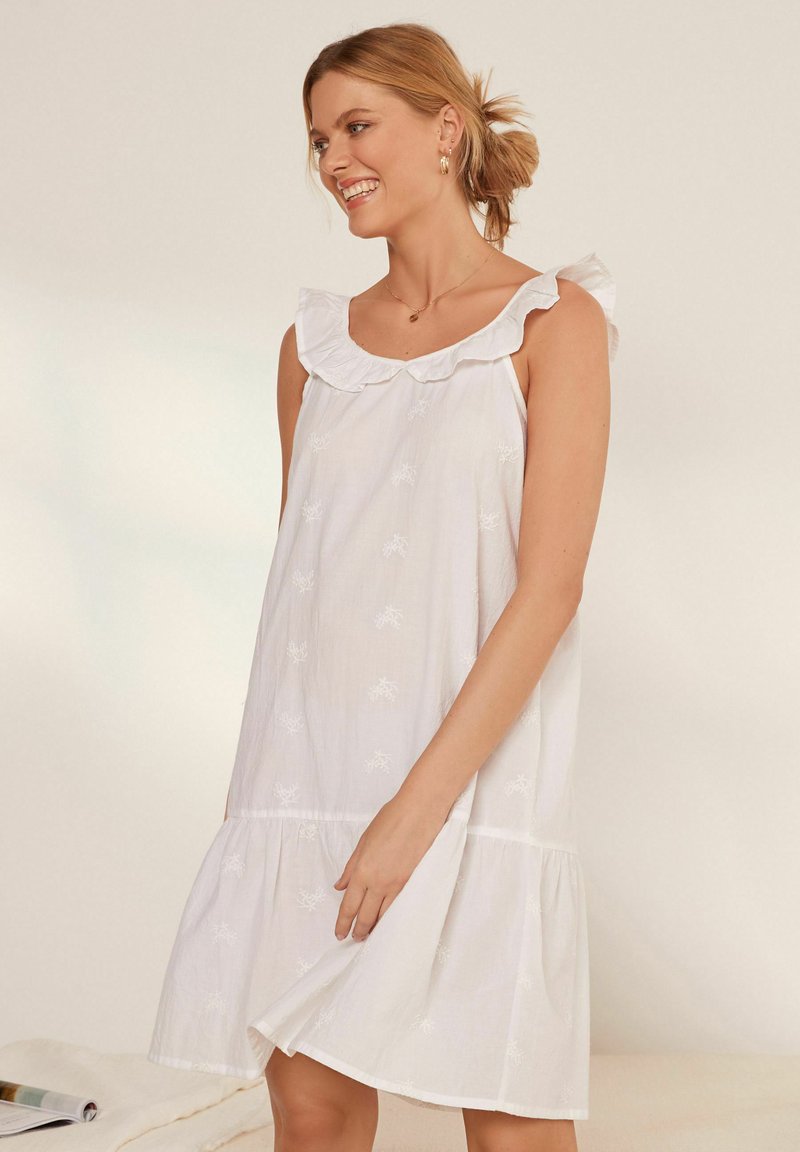 Next 100% COTTON EMBROIDERY NIGHT SLIP - Öösärk - white/valge - Zalando.ee