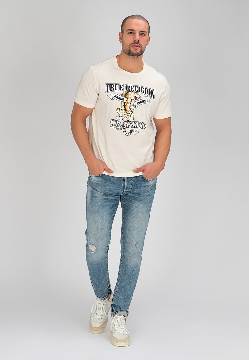 True Religion TIGER - Print T-shirt - winter white/white denim - Zalando