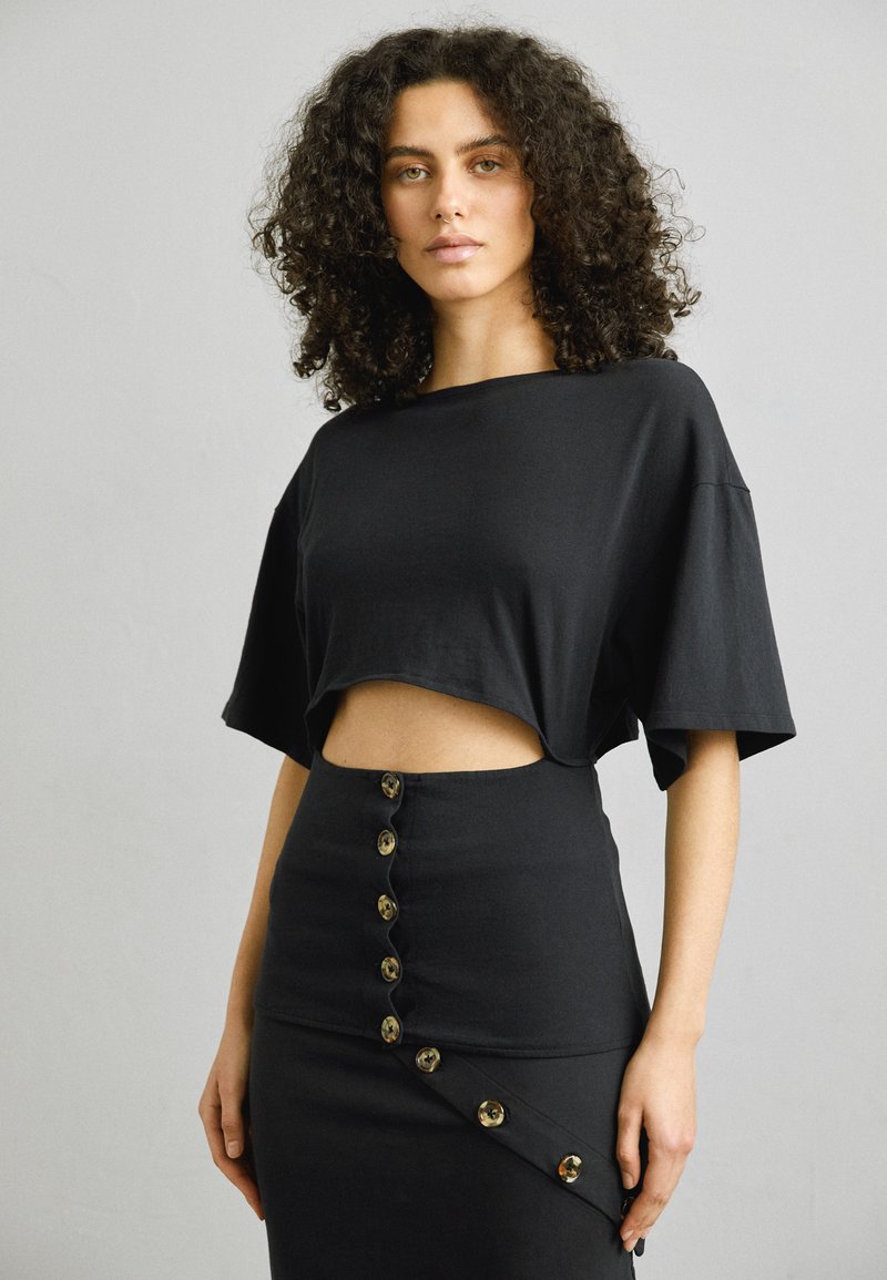 A.W.A.K.E. MODE FRONT BUTTON CLOSURE - Blouse - black - Zalando.co.uk