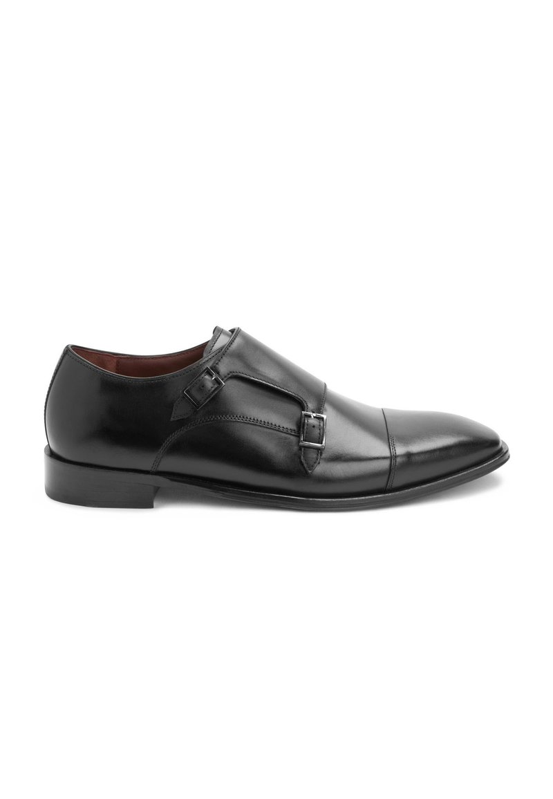 Next SIGNATURE ITALIAN LEATHER DOUBLE MONK SHOES - Mocasines - black ...