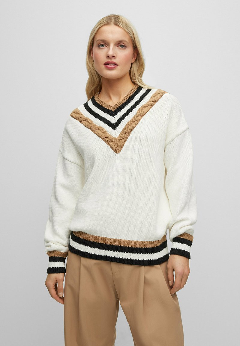 BOSS FALLI - Jumper - natural eighteen/white - Zalando.co.uk