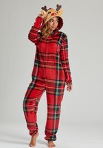 Loungeable ONESIES TARTAN REINDEER ALL-IN-ONE - Pyjama - red/rood ...