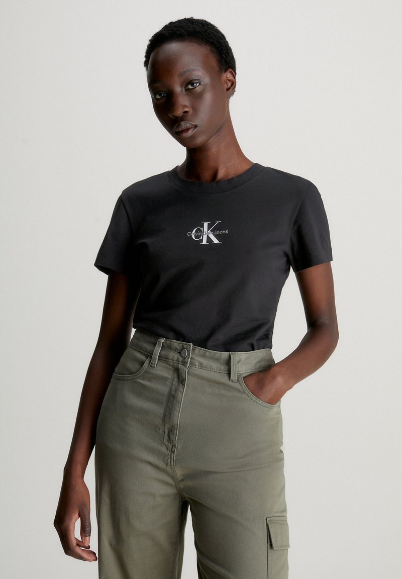 Calvin Klein Jeans MONOLOGO - Camiseta estampada - ck black/negro - Zalando.es