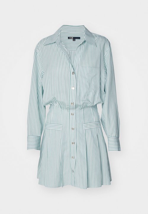 Polo Ralph Lauren LONG SLEEVE DAY DRESS - Blousejurk - white/light blue/wit - Zalando.be