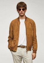 Mango GRUS2 - Lederjacke - cognac - Zalando.de