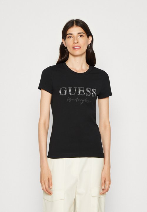 Guess 1981 CRYSTAL EASY TEE - T-Shirt print - jet black/schwarz - Zalando.ch