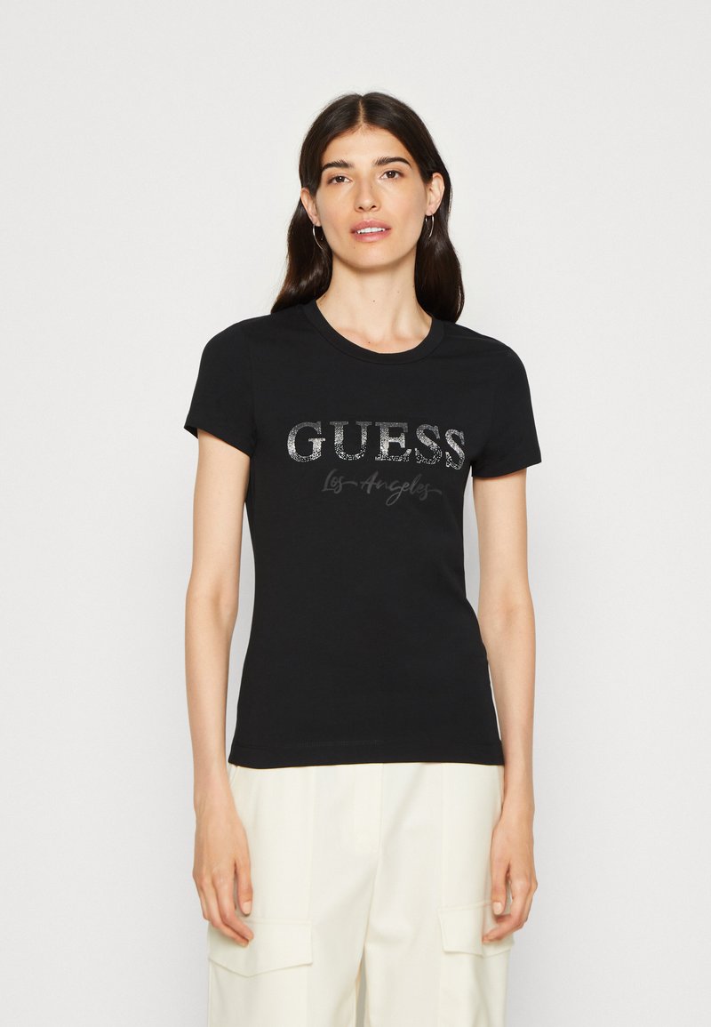 Guess T-Shirt print - jet black/schwarz - Zalando.de