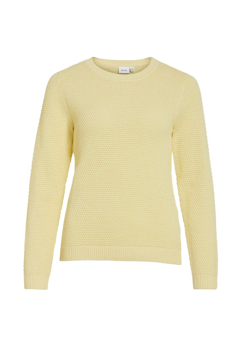 VILA VIDALO O-NECK L/S KNIT TOP- NOOS - Pullover - pastel yellow/jaune ...