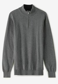 John Henric CASUAL ZIP NECK - Stickad tröja - grey/grå - Zalando.se