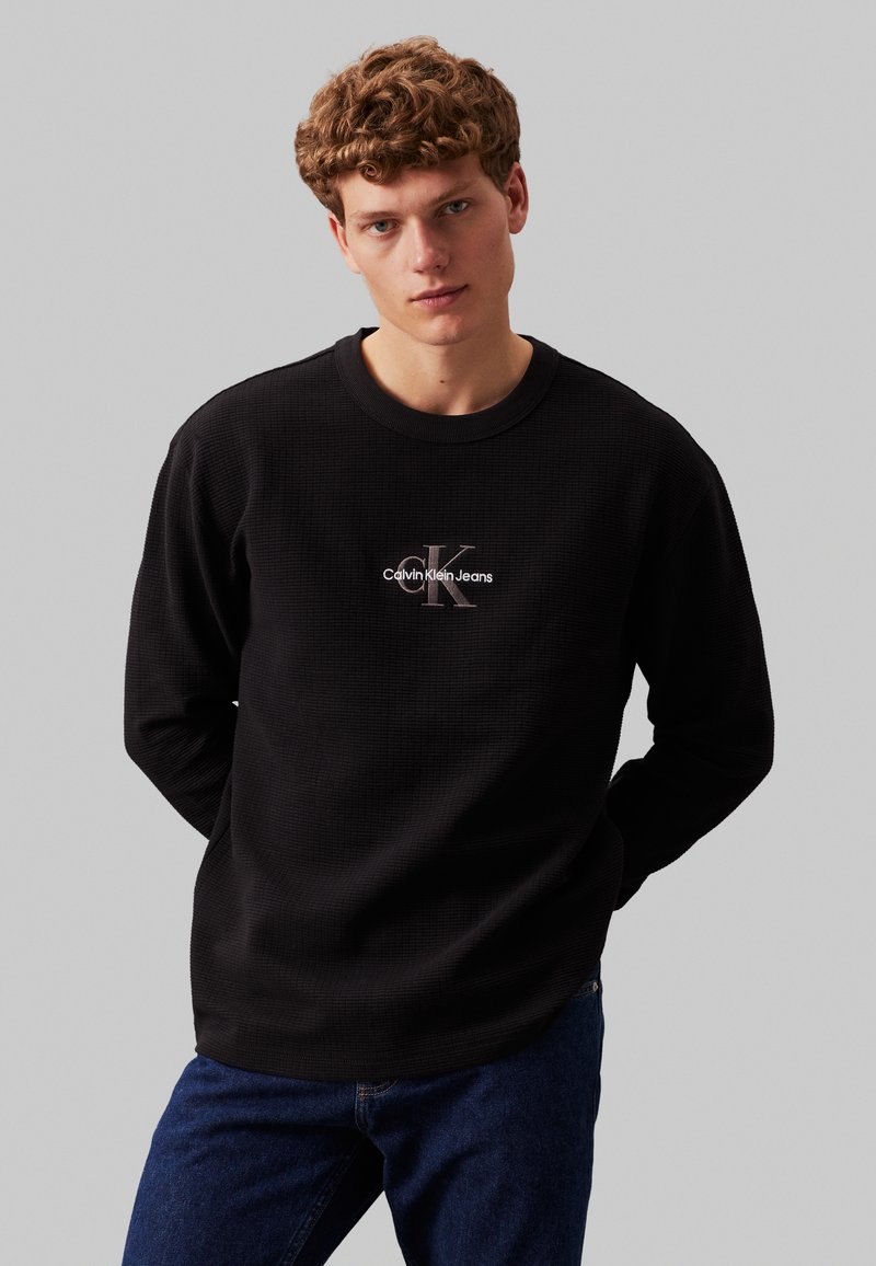 Calvin Klein Jeans CITY GRID - Camiseta de manga larga - ck black/negro ...