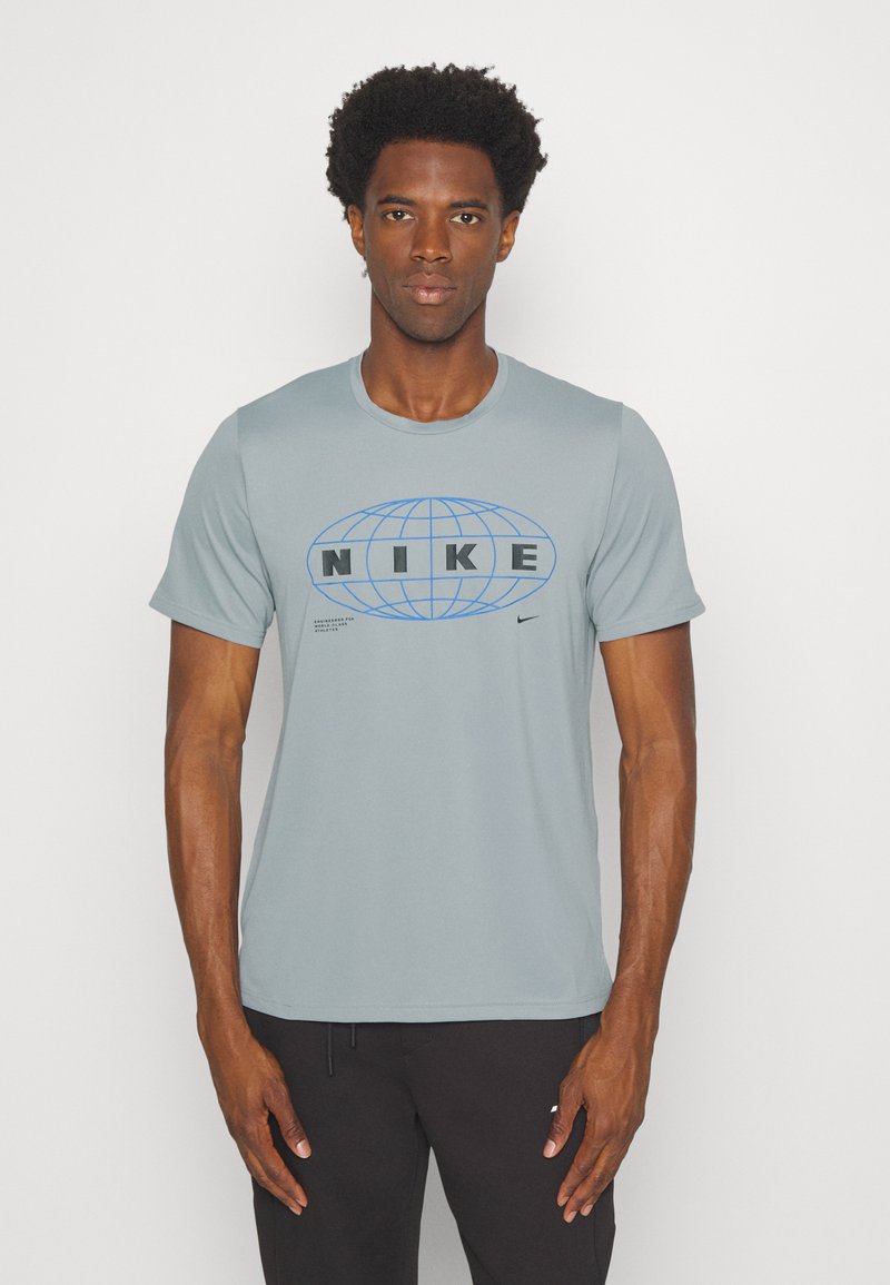 Nike Performance DRY - Sports T-shirt - particle grey/black/grey ...