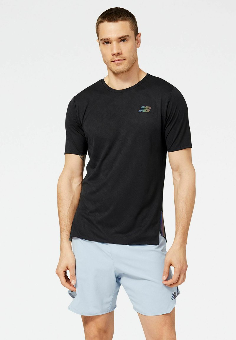 New Balance Q SPEED JACQUARD SHORT SLEEVE - T-Shirt basic - black ...