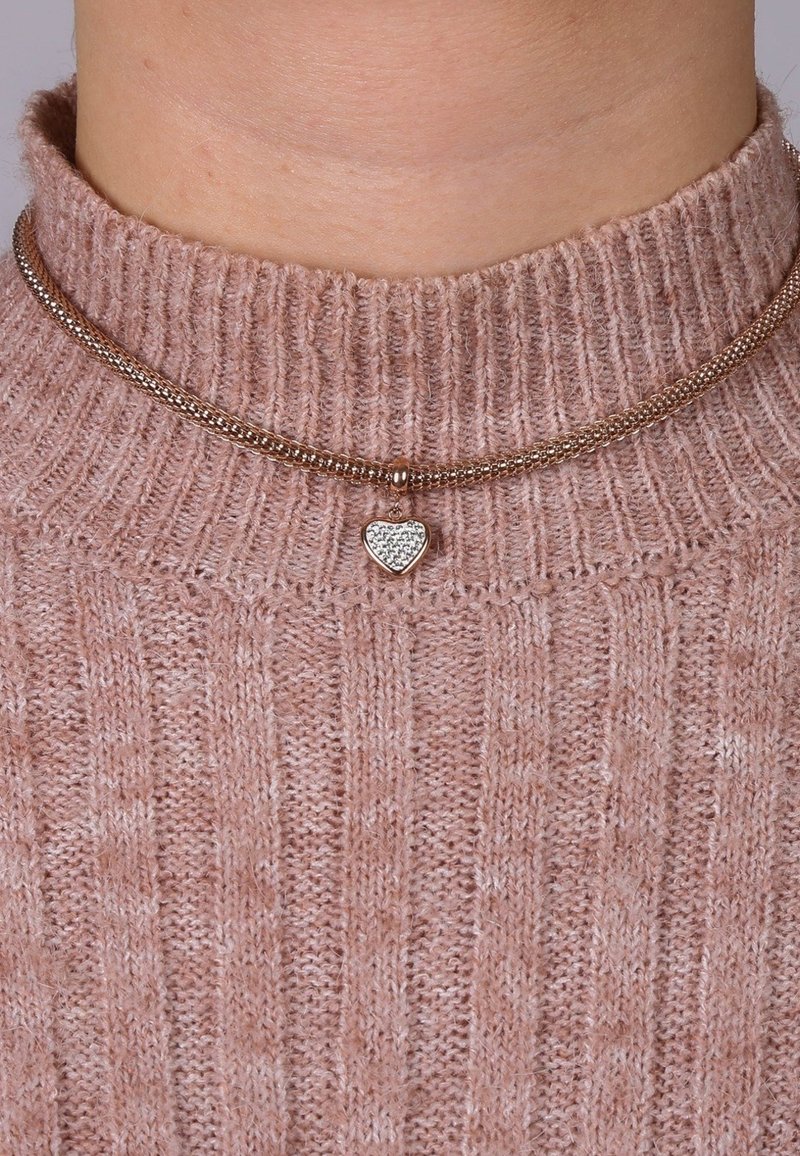 Lucardi KRISTAL HART - Necklace - rose/rose gold-coloured - Zalando