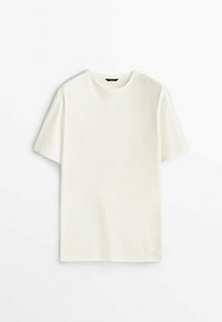 Massimo Dutti KURZÄRMELIGES AUS REINER - T-Shirt basic - beige - Zalando.de