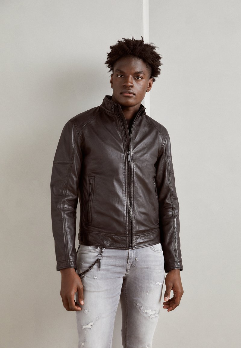 Strellson PRESTON - Kurtka skórzana/czarny - Zalando.pl